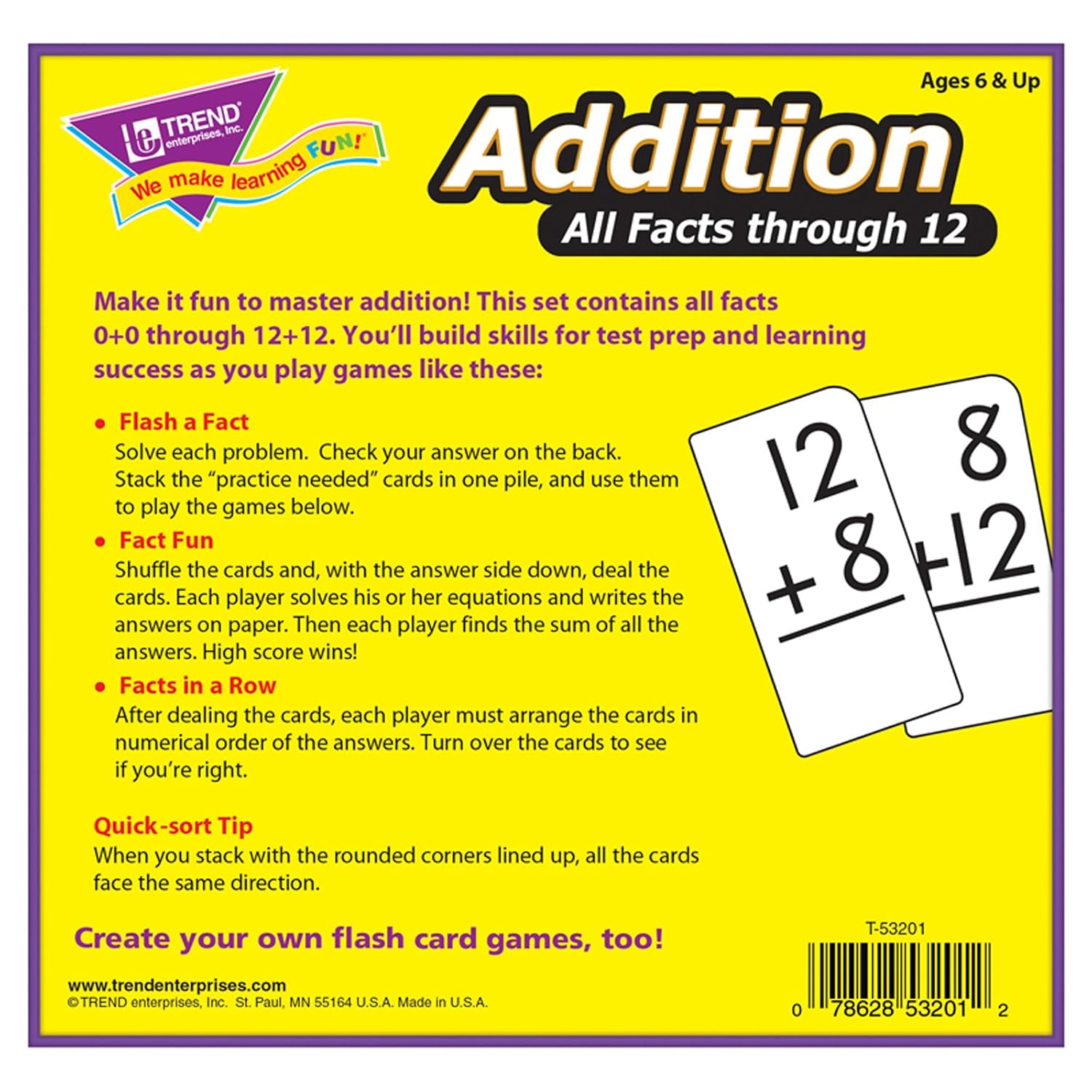 Flash Cards All Facts Flash Cards Addition 0 12 Toys Games Flash Cards All Facts Flash Cards Addition 0 12 Toys Games