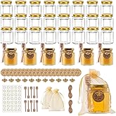 Amazon.com: 30 Pack 1.5 oz Mini Honey Jars with Dipper, Honey Jar Party Favors, Glass Hexagon ...