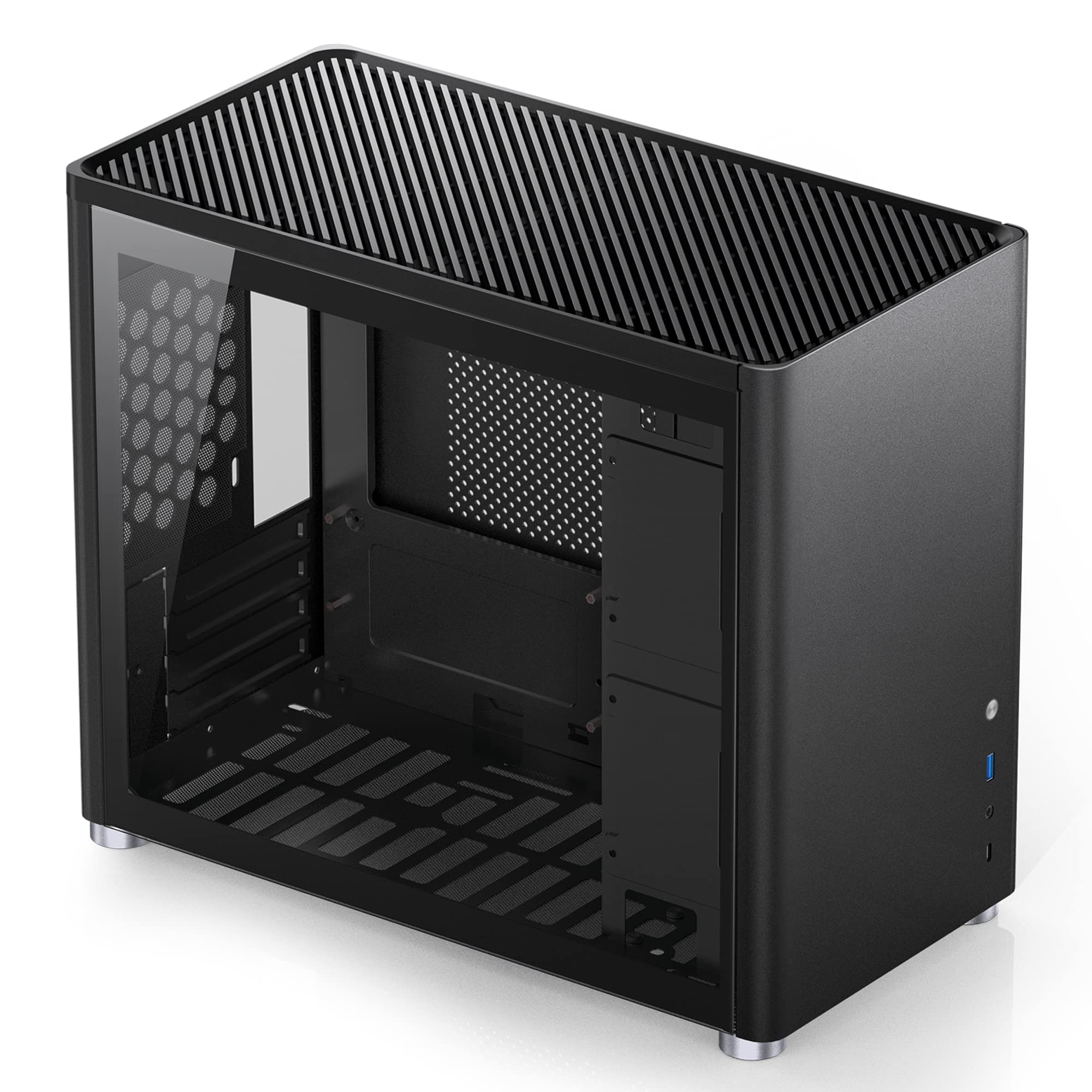 Mua D30 Black Mini Micro ATX Tower Computer Case, Aluminum Panel, Glass ...