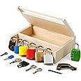 Amazon.com: Woodtoe 8 PCS Montessori Lock and Key Toy Set for Toddlers ...
