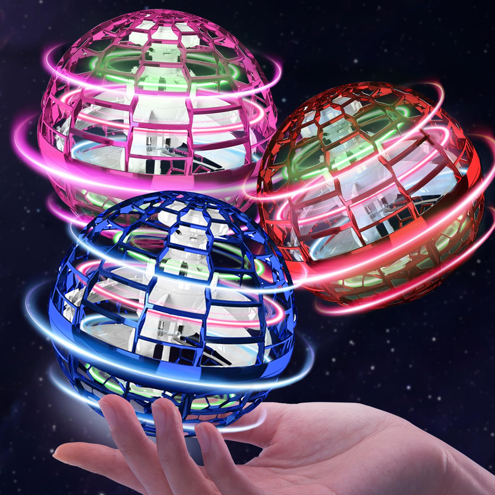 2024 Flying Orb Ball Upgraded Galaxy Orb Ball with RGB Lights 360 ...