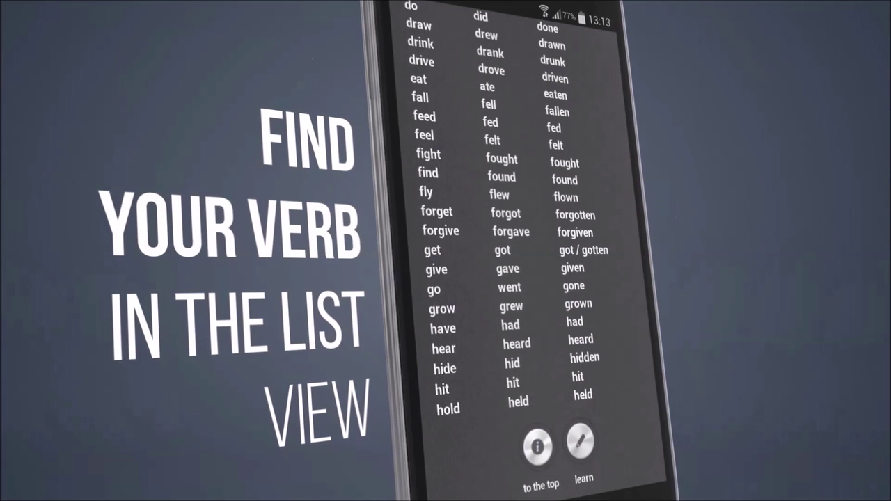 Top Irregular Verbs - App on Amazon Appstore