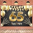 Amazon.com: HAMIGAR 6x4ft Happy 65th Birthday Banner Backdrop - 65 ...