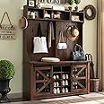 Amazon.com: JXQTLINGMU 59" Farmhouse Hall Tree with Shoe Storage ...