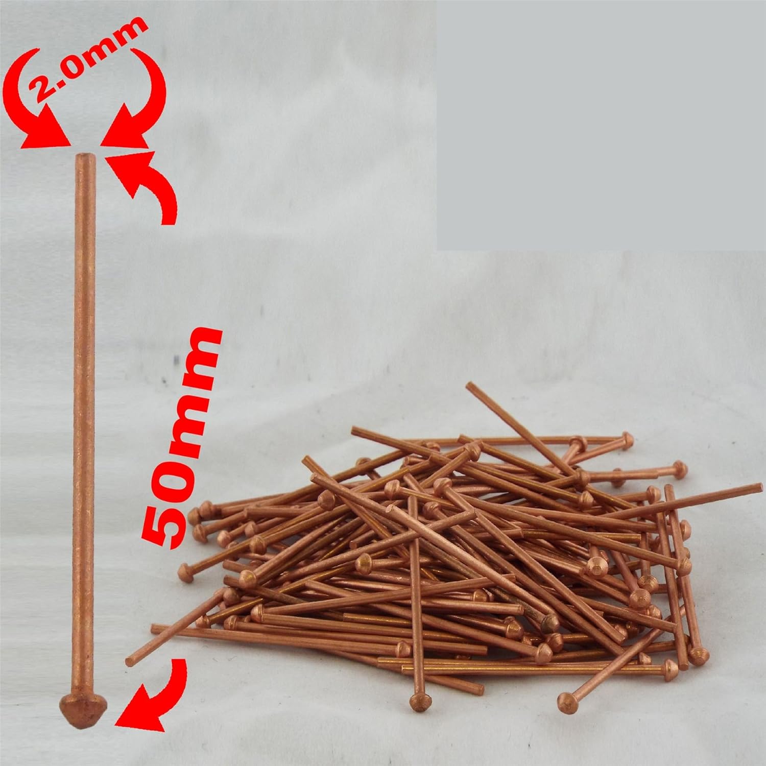 Fast Mover Copper Coated Stud Welding Panel Pins 2.0 x 5.0mm 500 Pieces ...