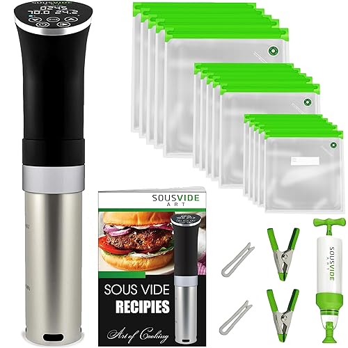 SOUSVIDE ART Sous Vide Cooker Kit - 1000W Immersion Circulator - 15 ...