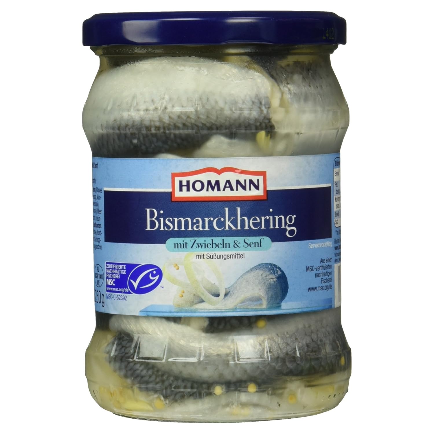 Homann Bismarckhering mit Zwiebeln und Senf, 250 g (gekühlt): Amazon.de ...
