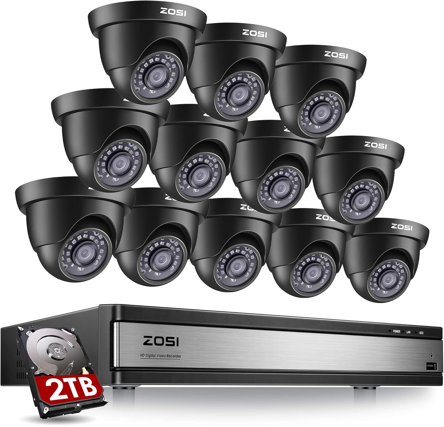 Amazon.com : ZOSI 16 Channel Security Camera System 1080p, 1080N H.265 ...