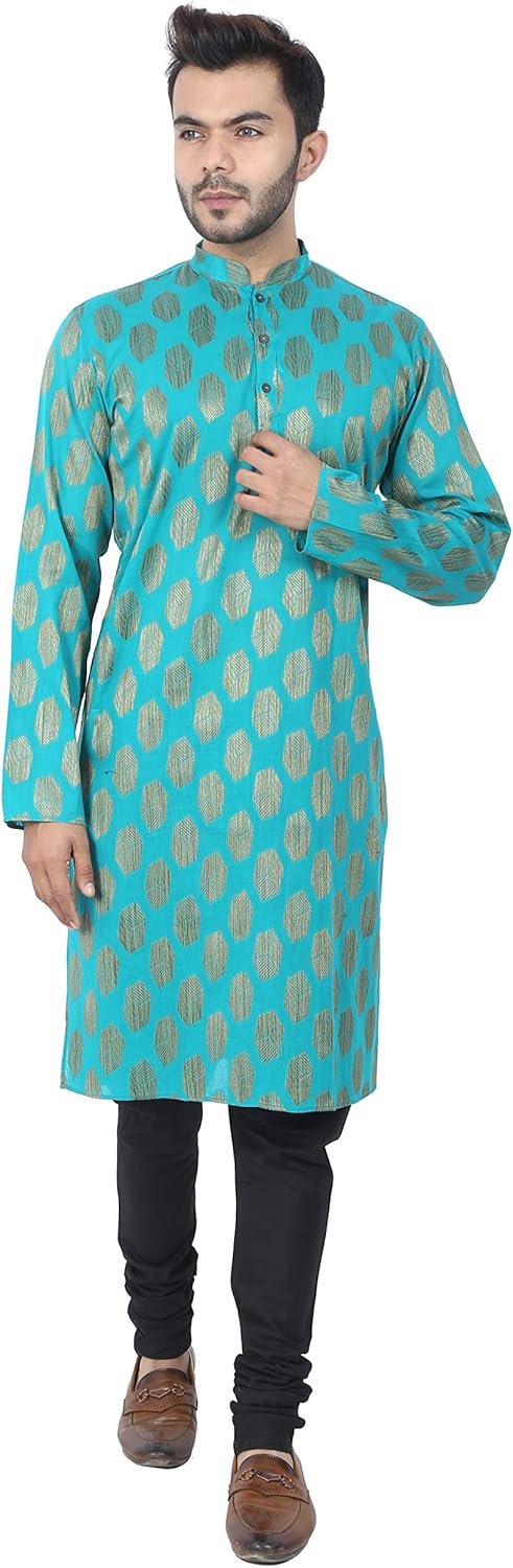 Buy LAL BEHARI TANDON Mens Kurta Bangla Long Full Sleeves Banarasi ...