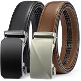 BULLIANT Men's Ratchet Belt 2 Pack-Click Leather Belt Adjustable for ...