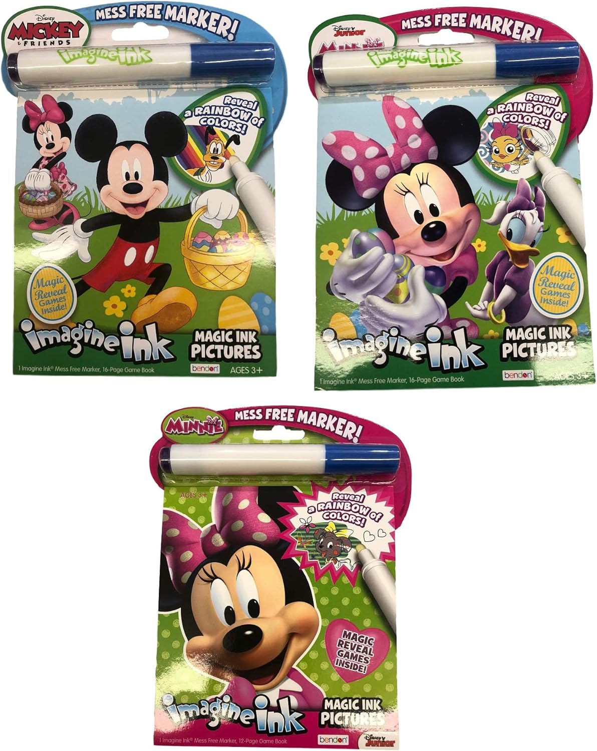 Amazon.com: Imagine Ink Coloring Book Set Minnie Mouse - 3 Magic Ink ...