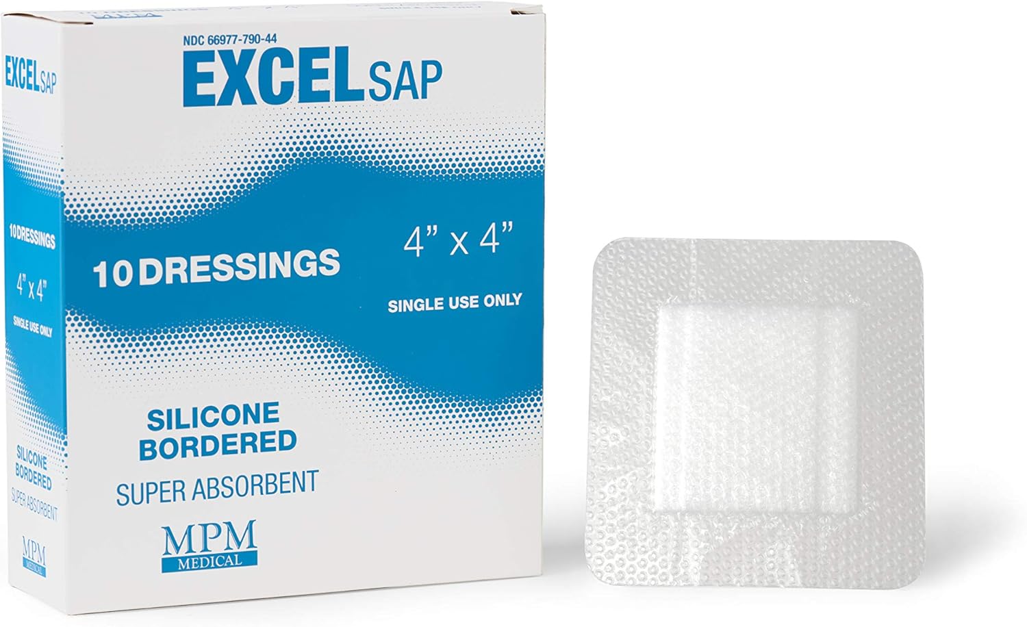 Amazon.com: Excel SAP 4"x4" Silicone Bordered Superabsorbent Dressing ...