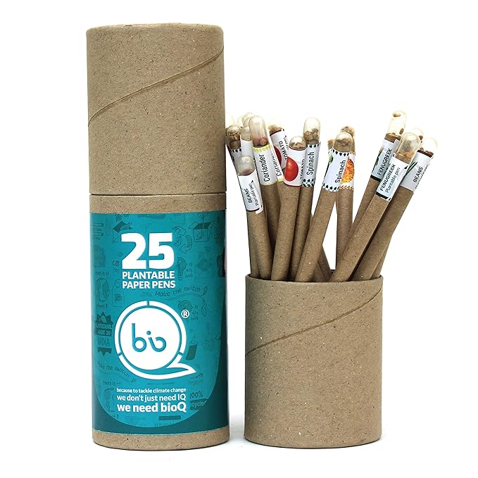 bioQ Box of 25 Plantable Seed Pens | Eco Friendly Box for Offices ...