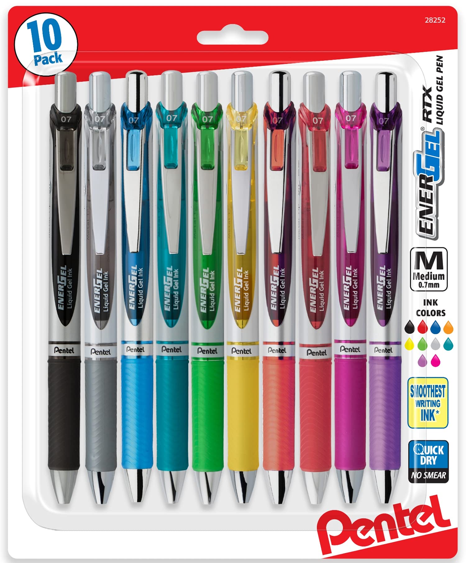 Mua Pentel EnerGel 0.7 MM RTX Retractable Liquid Gel Pen, 10 Pack of ...