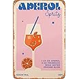 Decleezw Retro Cocktail Aperol Spritz Metal Signs Wall Art Pub Bar Man ...