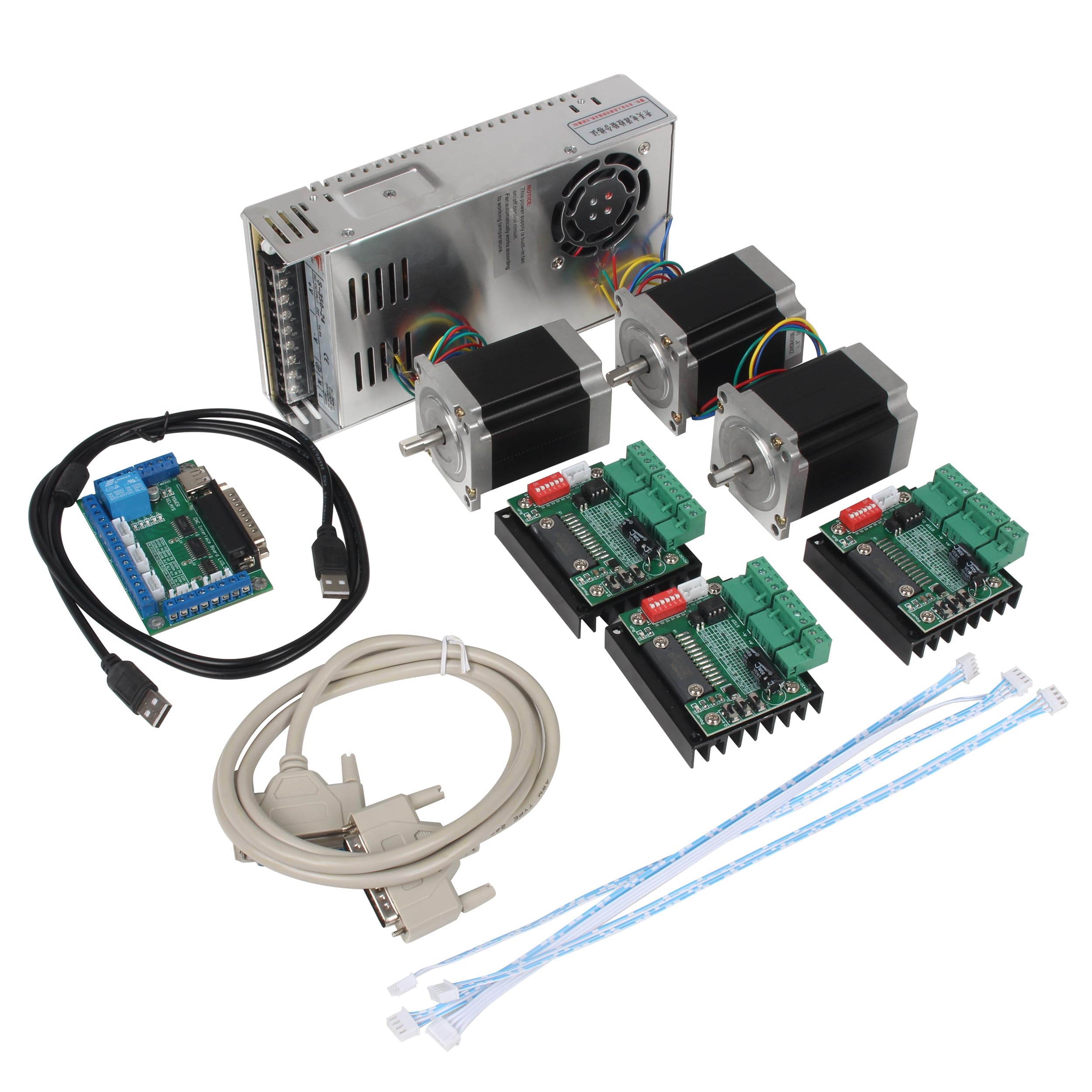 Mua RATTMMOTOR 3 Axis CNC Kit Nema23 Stepper Motor Dual Shaft 270oz.in 76mm 3A+MD430 Driver+5 ...