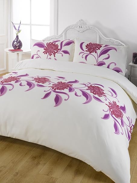 Duvet Cover Bedding Set - Exquisite Raspberry - Double: Amazon.co.uk ...