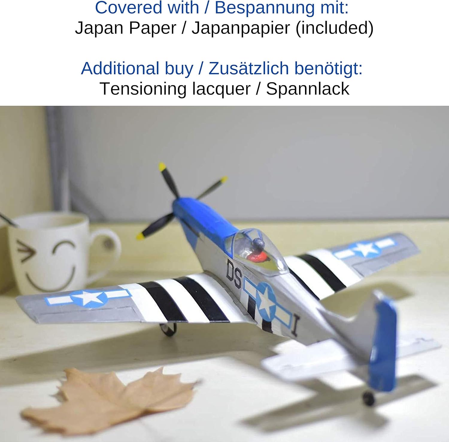 P-51 D Mustang Slow Flyer Model Kit, Build Yourself Wooden Airplane Kit ...