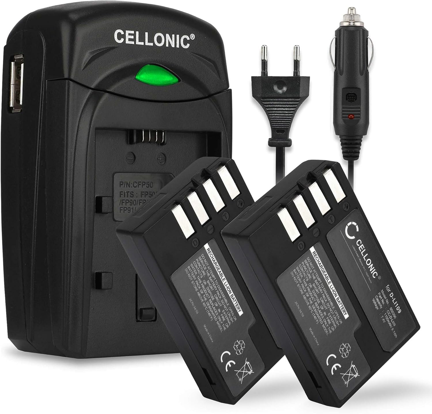 CELLONIC 2X Batterie D-Li109 + Chargeur D-BC109 K-BC109 Compatible avec ...
