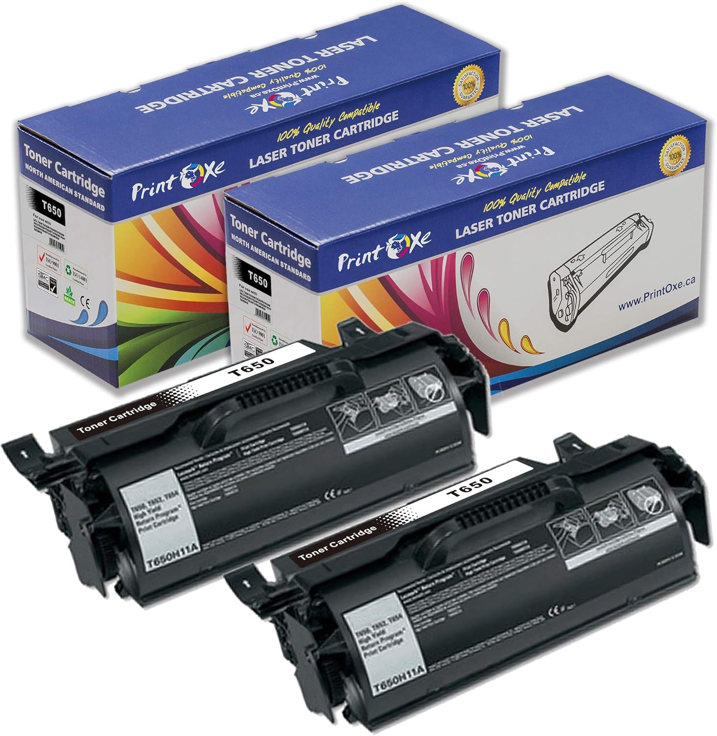 PrintOxe™ Compatible 2 Toner Cartridges for T650A11A (Non OEM) T650 ...