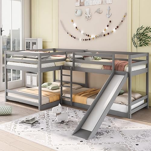 L Shaped Quad Bunk Beds