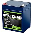 Amazon.com: ExpertPower 12V 5Ah Lithium LiFePO4 Deep Cycle Rechargeable Battery | 2500-7000 Life ...