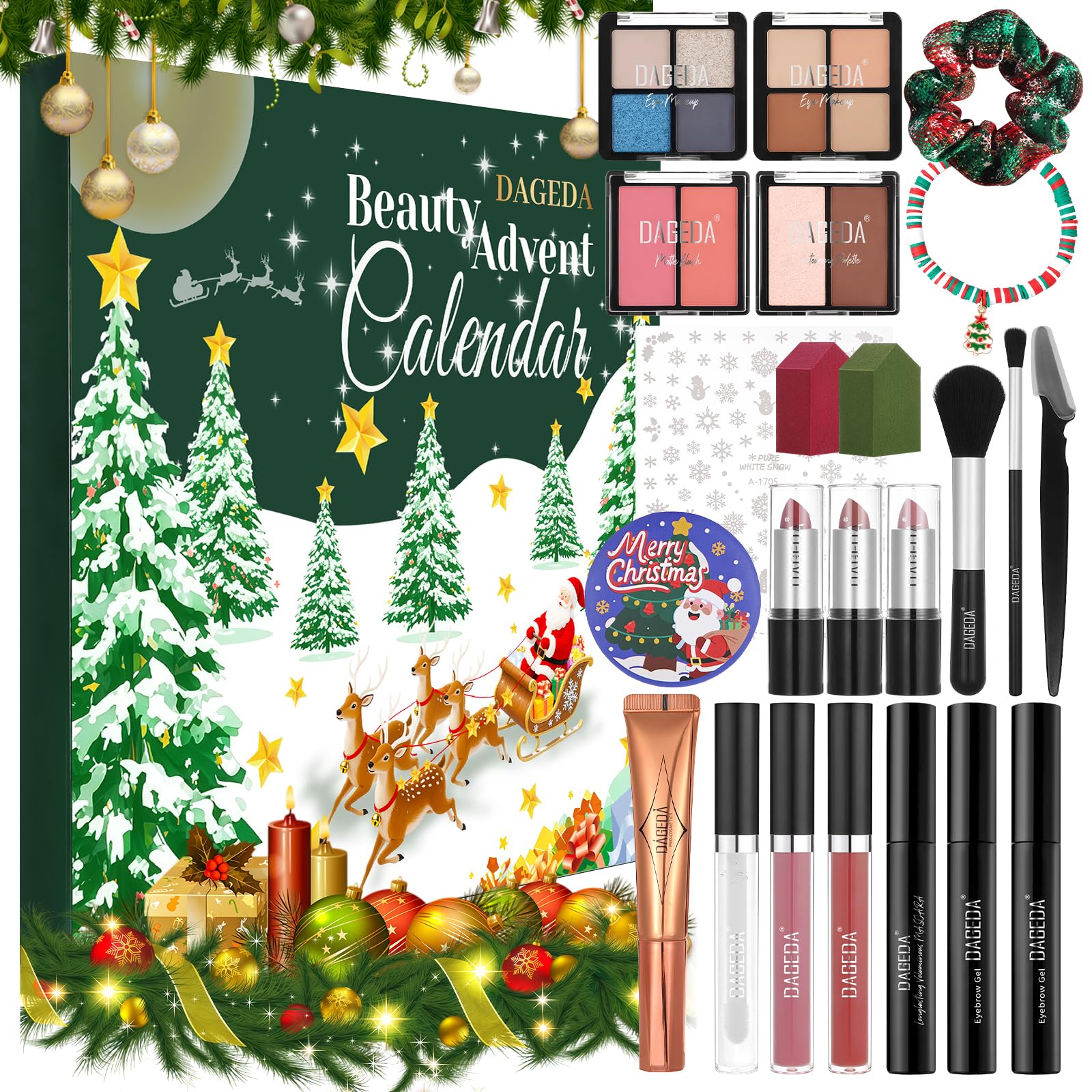 DAGEDA Beauty Advent Calendar 2025,24 Days Christmas Makeup Advent ...