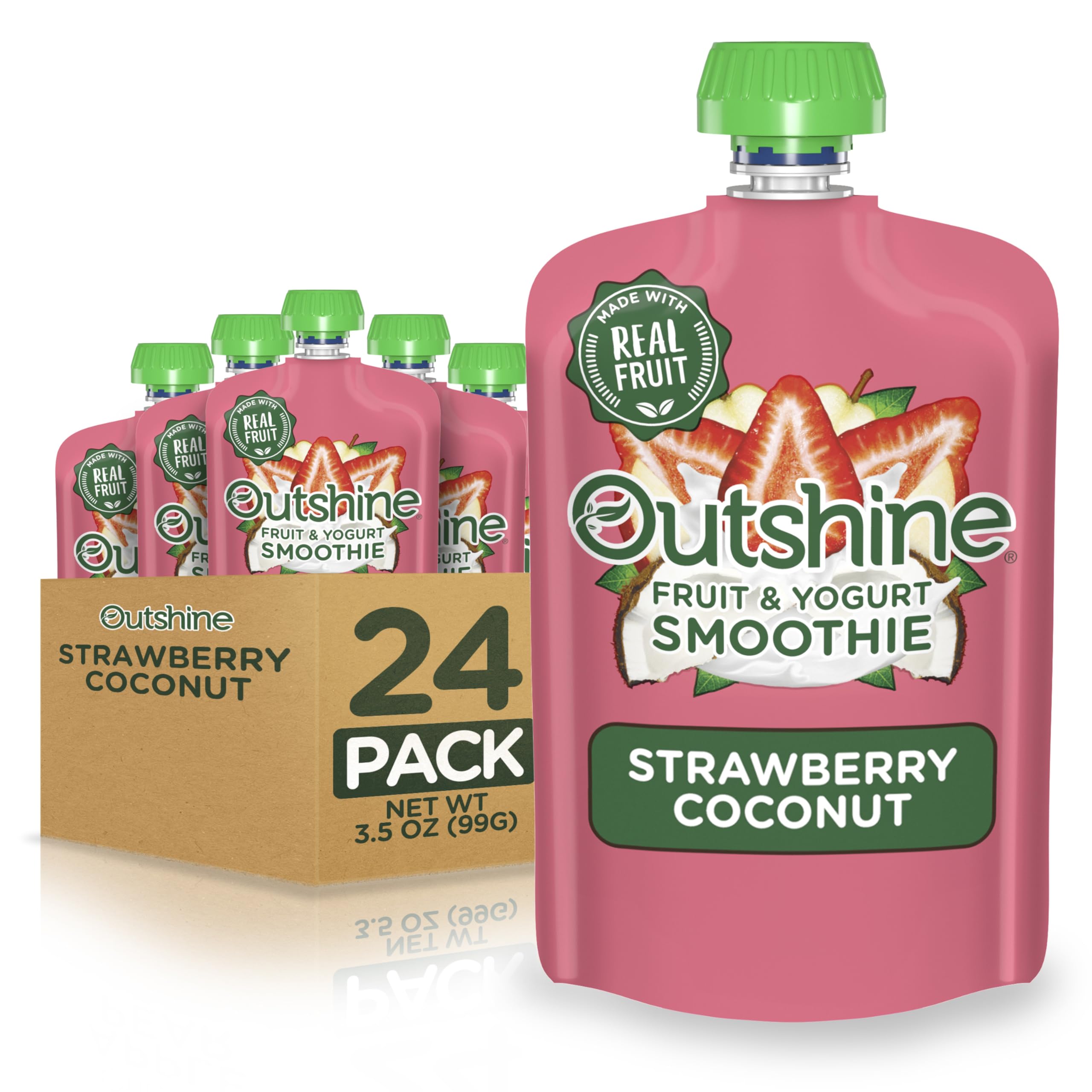 Outshine Strawberry Coconut Yogurt Smoothie Pouches - Fruit Pouches ...