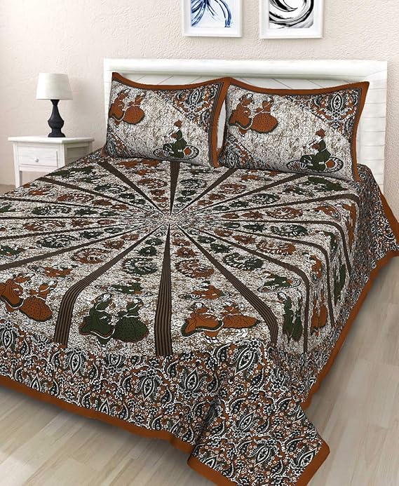 BedZone Cotton 300 TC Bedsheet (King_Multicolour): Amazon.in: Home ...