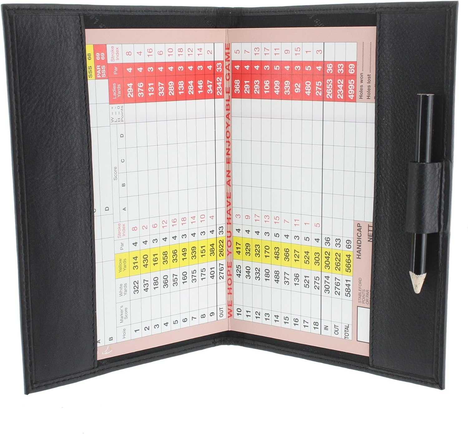 Large Leather Golf Scorecard Holder - for UK, Ireland & European ...