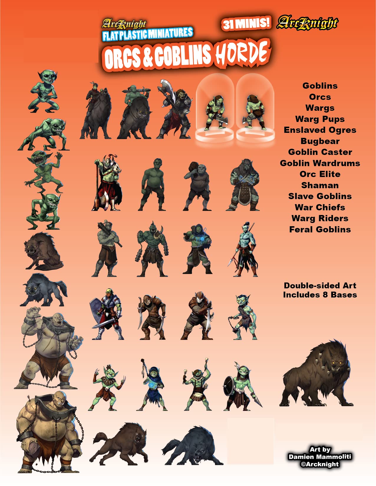Mua Arcknight Flat Plastic Miniatures: Orcs and Goblins HORDE; 31 ...