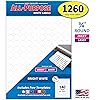 Pack of 1260, 3/4 inch Round Circle Dot Labels, 8 1/2 x 11 Inch Sheet ...