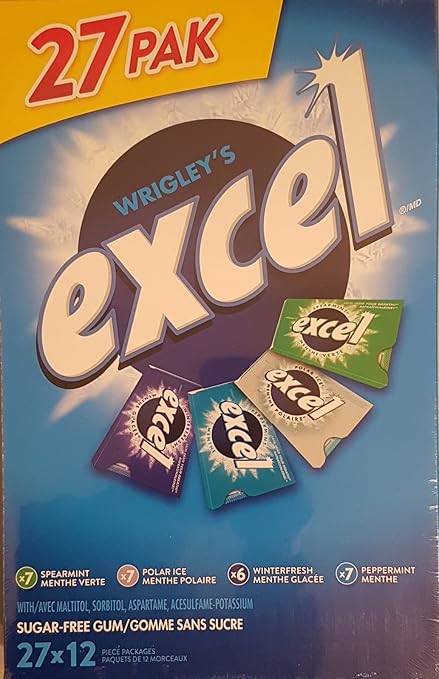 Excel Chewing Gum 27packs or 324pc. - Assorted Flavours: Amazon.ca ...
