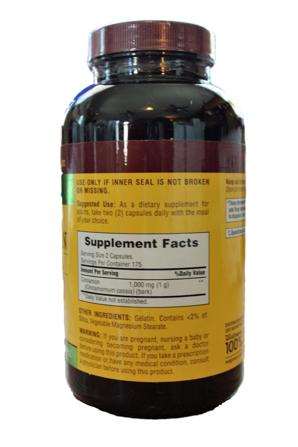 Finest Nutrition Cinnamon 1000mg, Capsules 350 Ea - DailyNutriPlus LLC