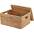 Amazon.com: Hipiwe Wicker Storage Bins with Lid Handwoven Rattan ...