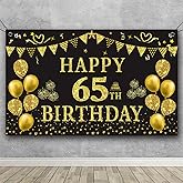 Amazon.com: Custom Happy 65th Birthday Decorations Banner -65 Years Old ...