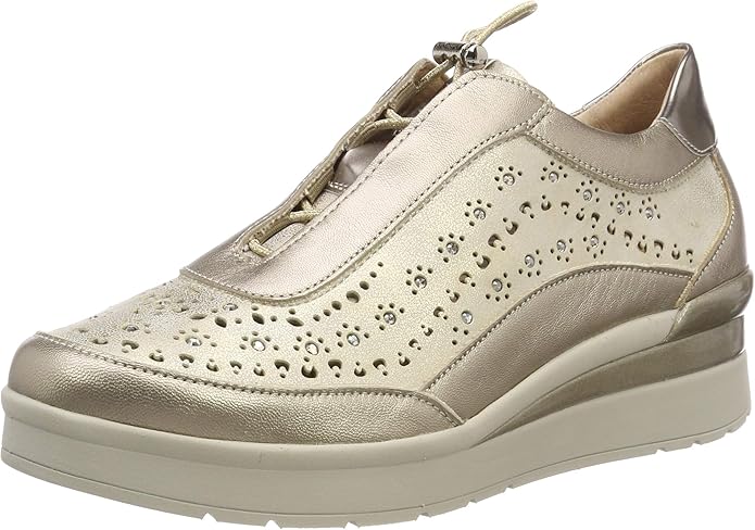Stonefly Women's Cream 15 Laminated LTH Trainers, Pink (METAL FIZZ Z00 ...