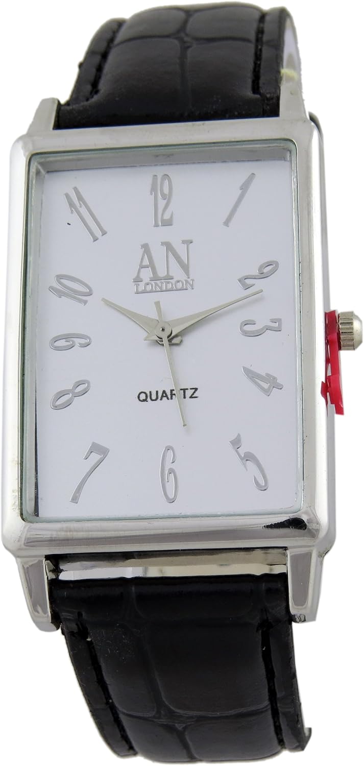 Small Silver Dial Men's Quartz Square Shaped Wrist Watch with Pure ...