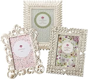 Amazon.com - Fashioncraft Vintage Antique Picture Frames Table Top, Set ...