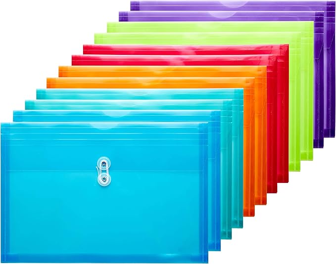 Amazon.com : FANWU Plastic Legal Size Envelopes with String Tie Closure ...