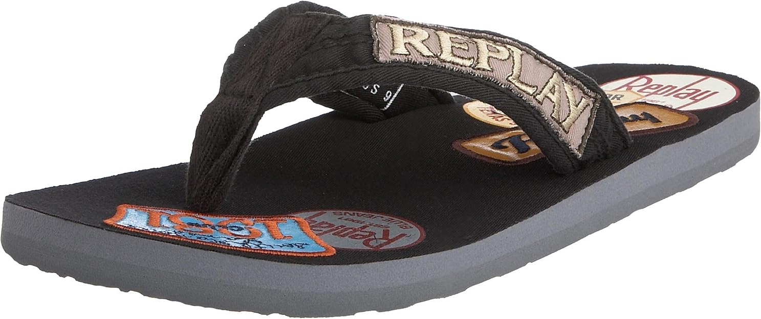Replay Men's Premier Sandal Black RE06.0001T.M002 7 UK: Amazon.co.uk ...