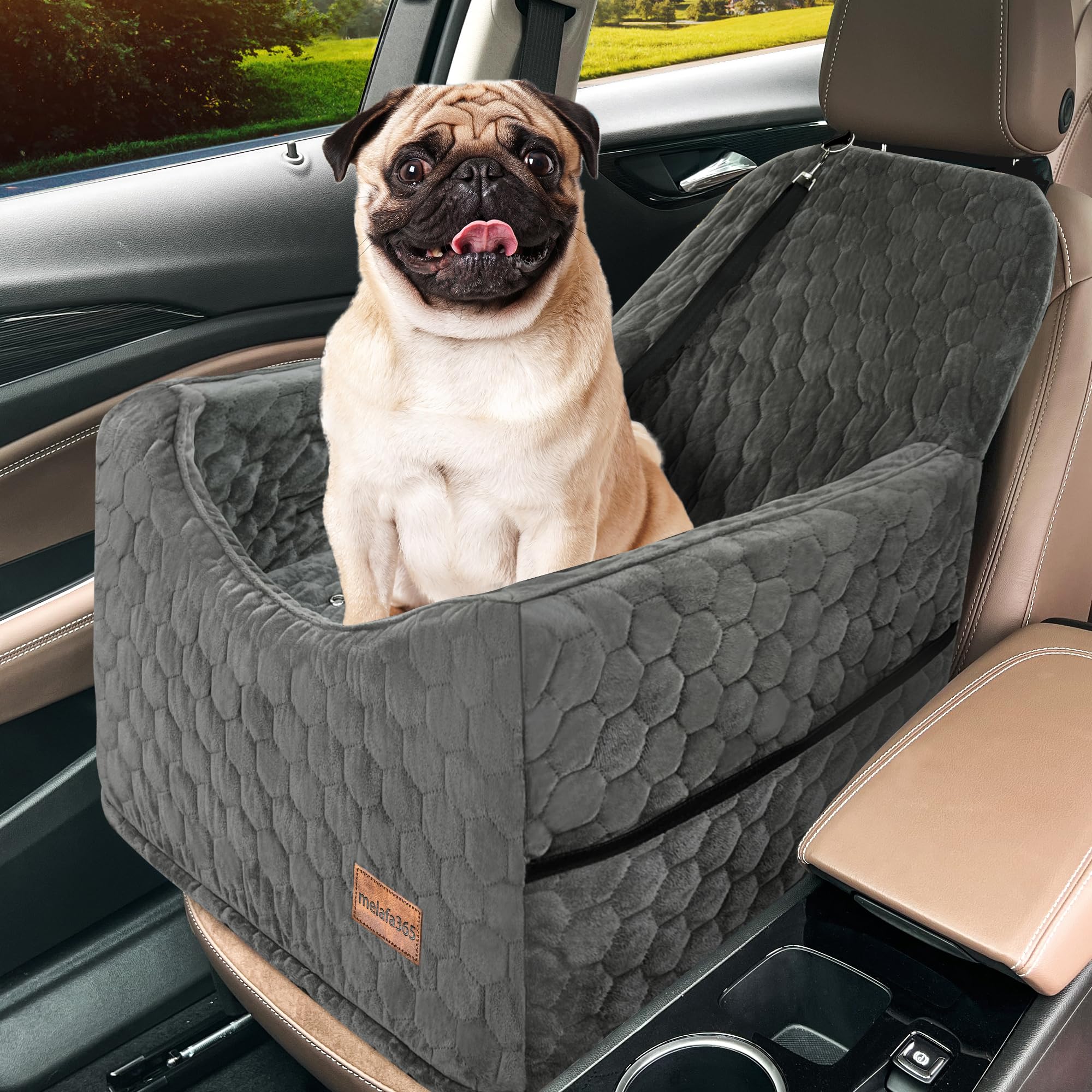 melafa365 Dog Car Seat for Small Medium Dogs, Memory Foam Dog Booster ...