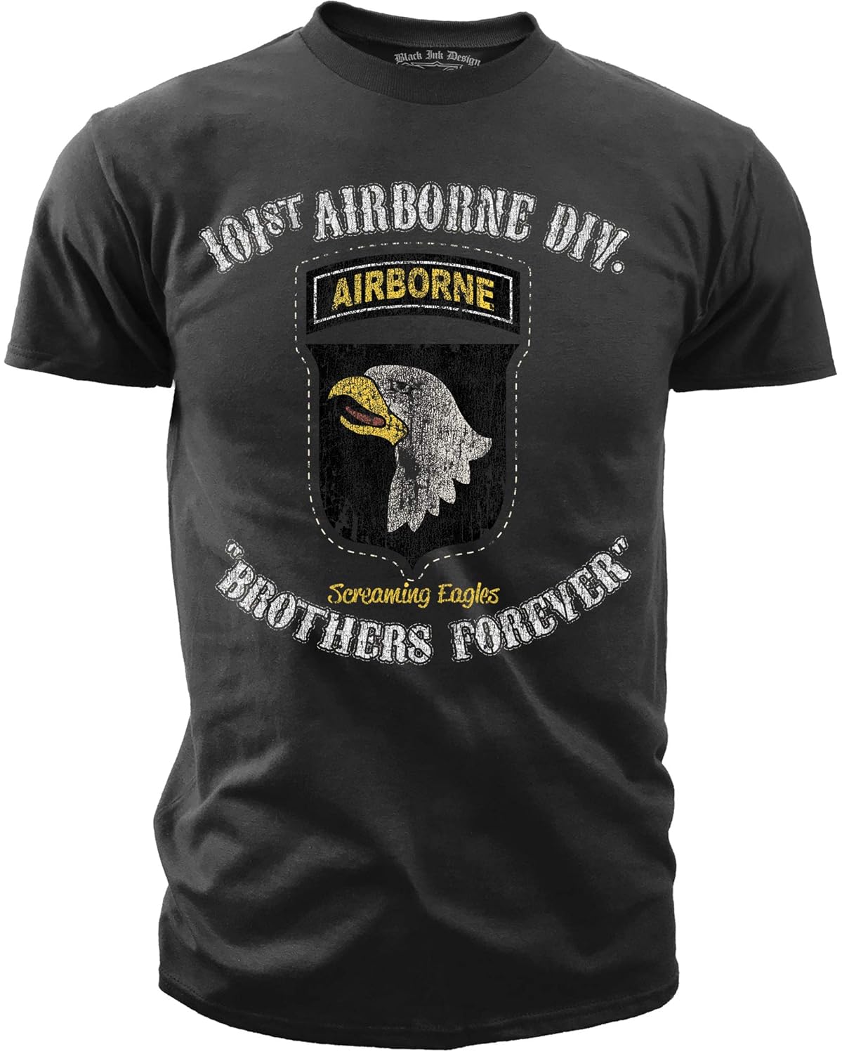 Buy Men's 101st Airborne Retro T-Shirt Large Black at Amazon.in