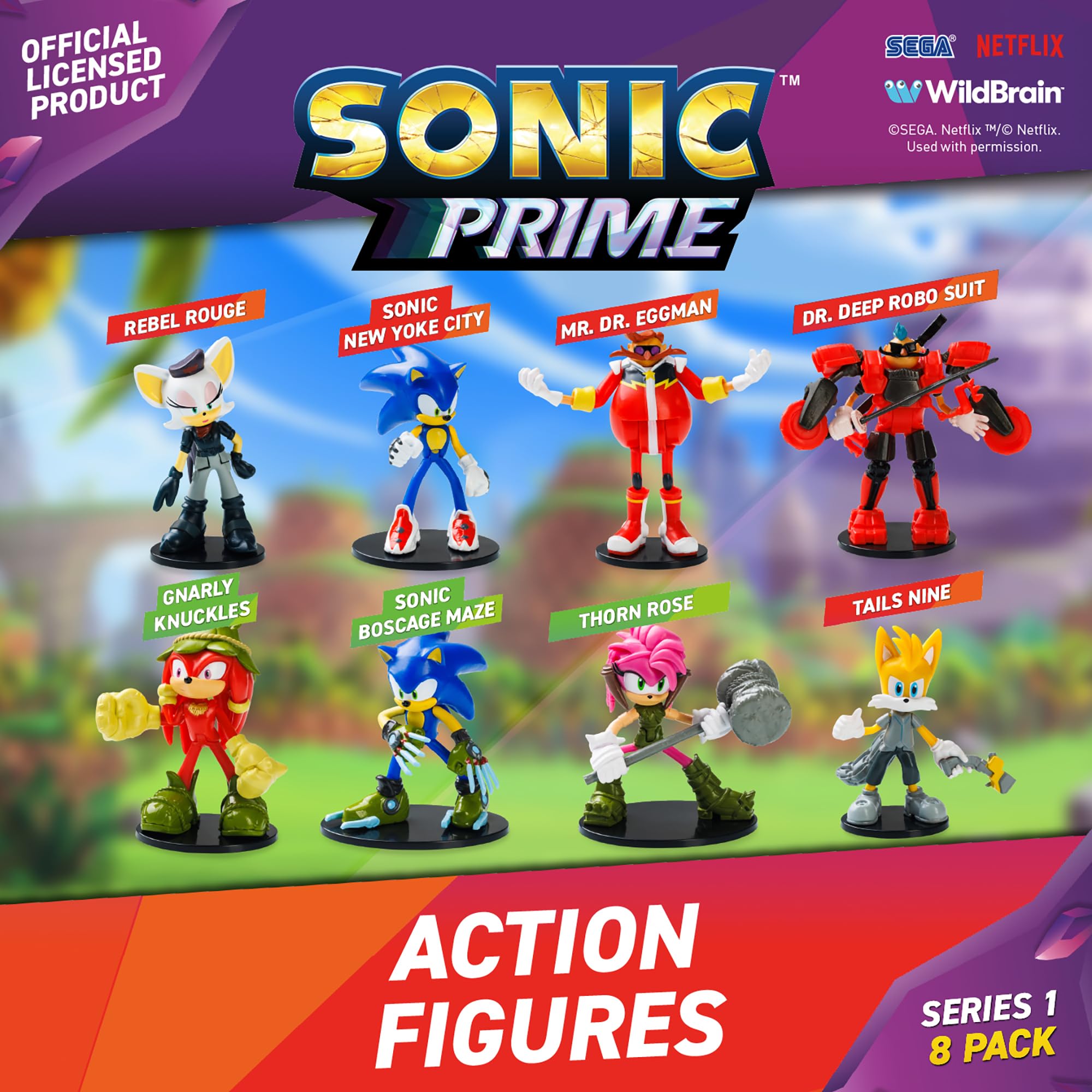 Mua Sonic Prime: Action Figures - 8 Pack - 3" Articulated Collectible ...