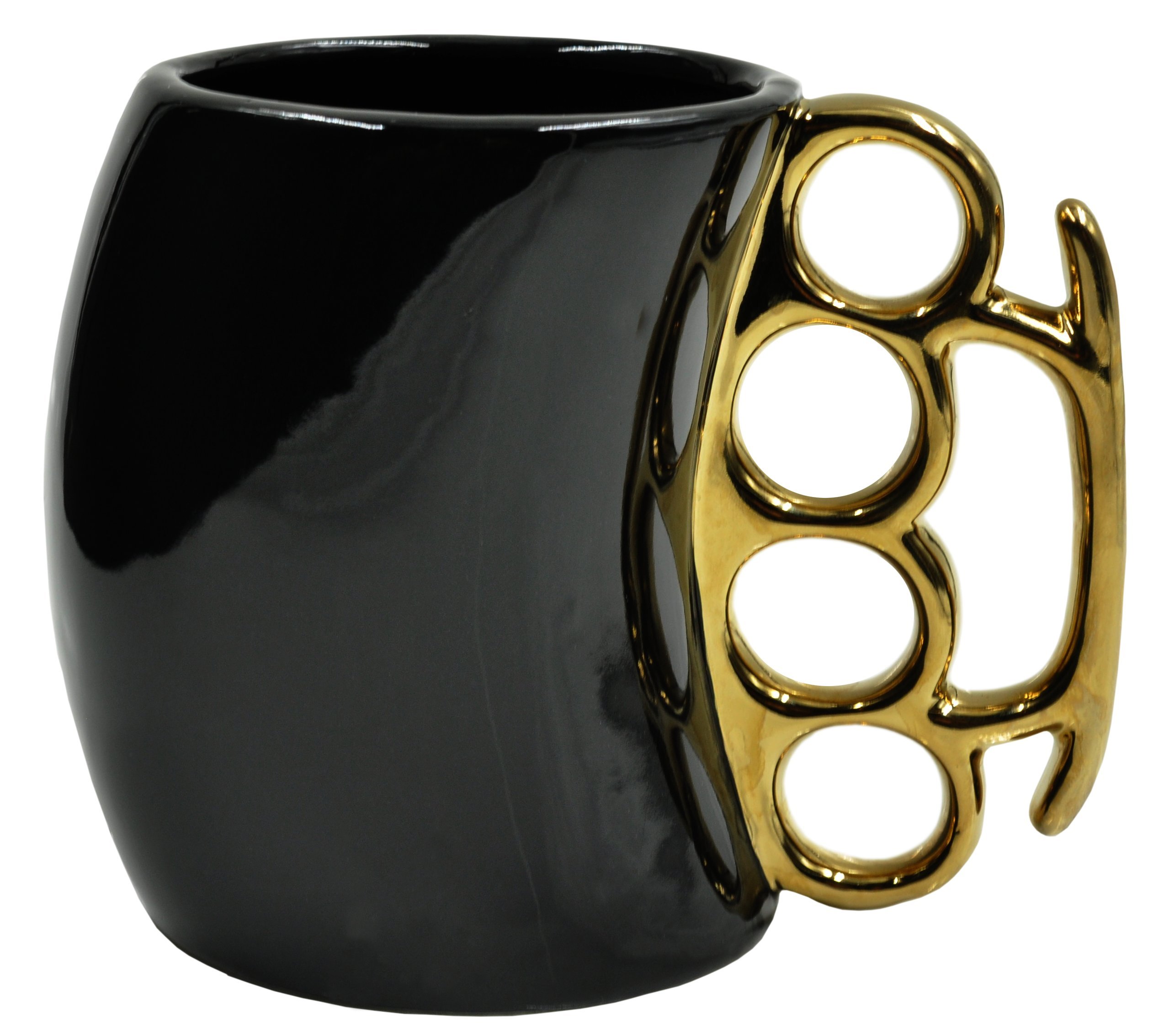 Mua Caliber Gourmet Brass Knuckles Cup - Black and Gold Ceramic Self ...