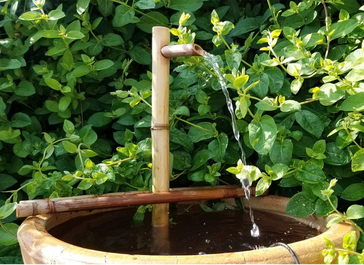 Amazon.com : DryInsta Bamboo Fountain Outdoor Water Fountain with Pump ...