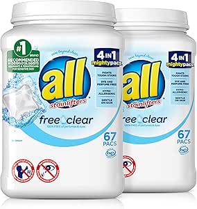 Amazon.com: all Mighty Pacs Laundry Detergent, Free Clear for Sensitive ...