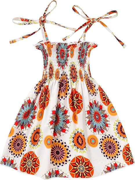 Amazon.com: Kids Toddler Baby Girls Summer Dress Sunflower/Lemon ...