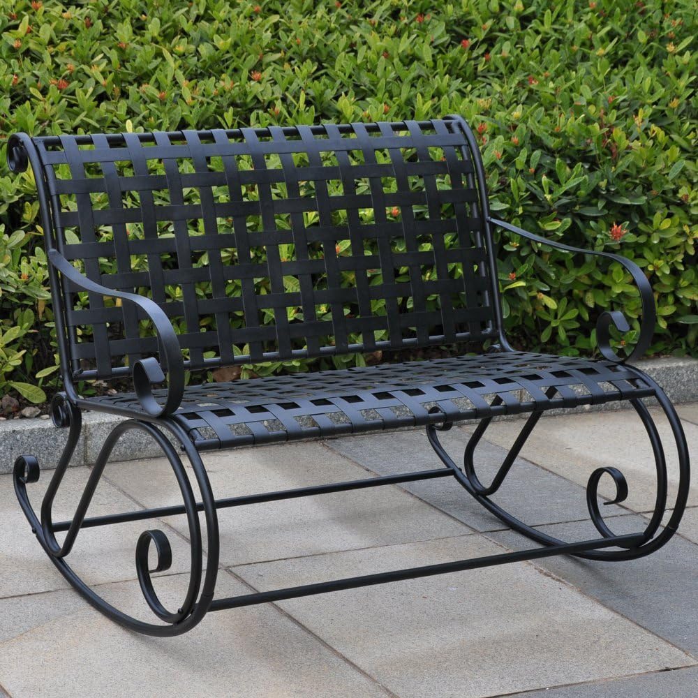 Amazon.com : International Caravan Iron Scroll Double Rocker - Antique ...