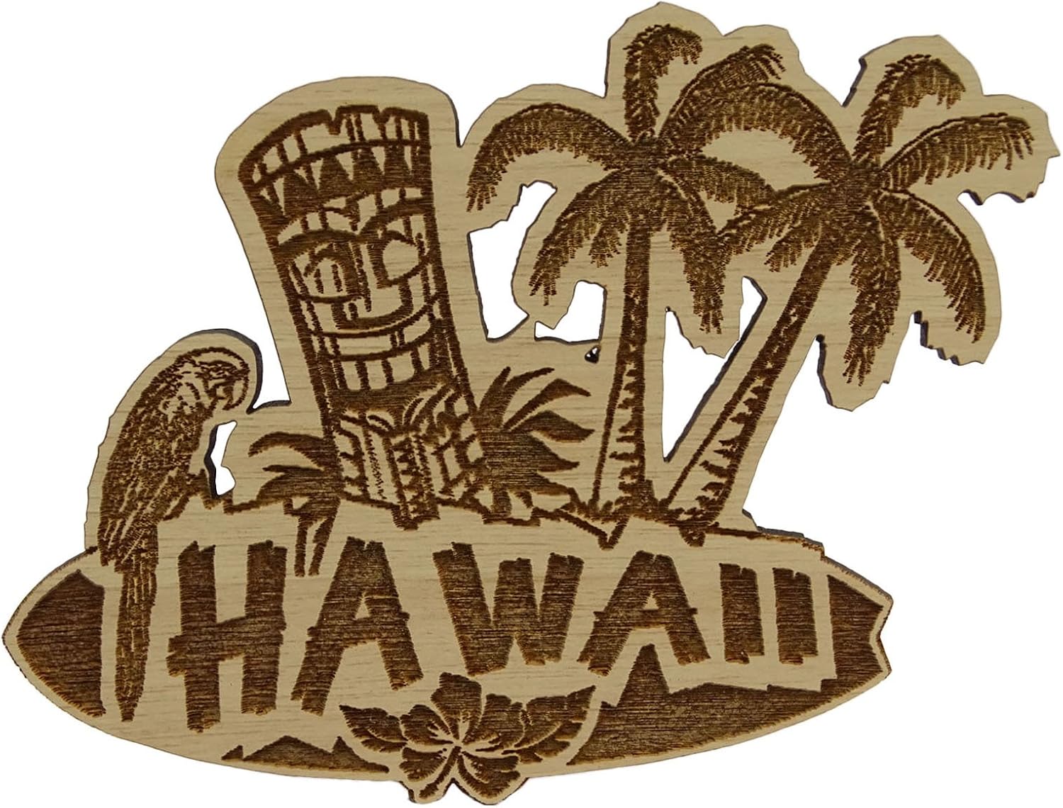 Amazon.com: Printtoo Hawaii Wood Engraved Fridge Magnet Souvenir Gift ...
